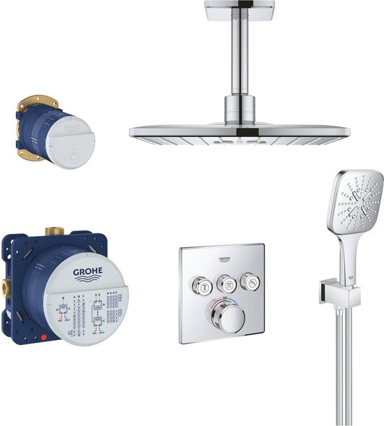 Grohe Grohtherm Smartcontrol 310 Comfortset inbouw regendoucheset Cube ...