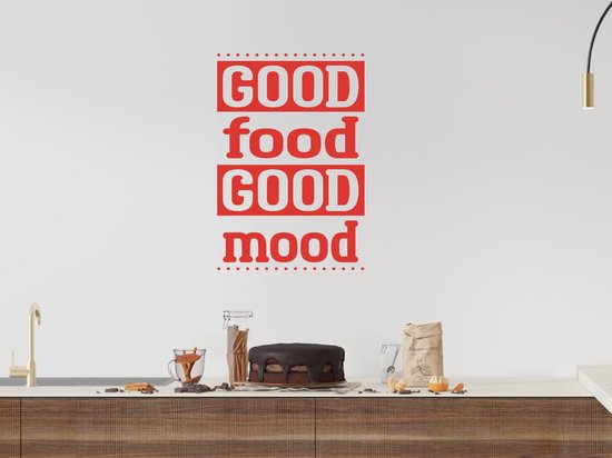 Stickerheld - Muursticker Good food good mood - Keuken - Eten en ...