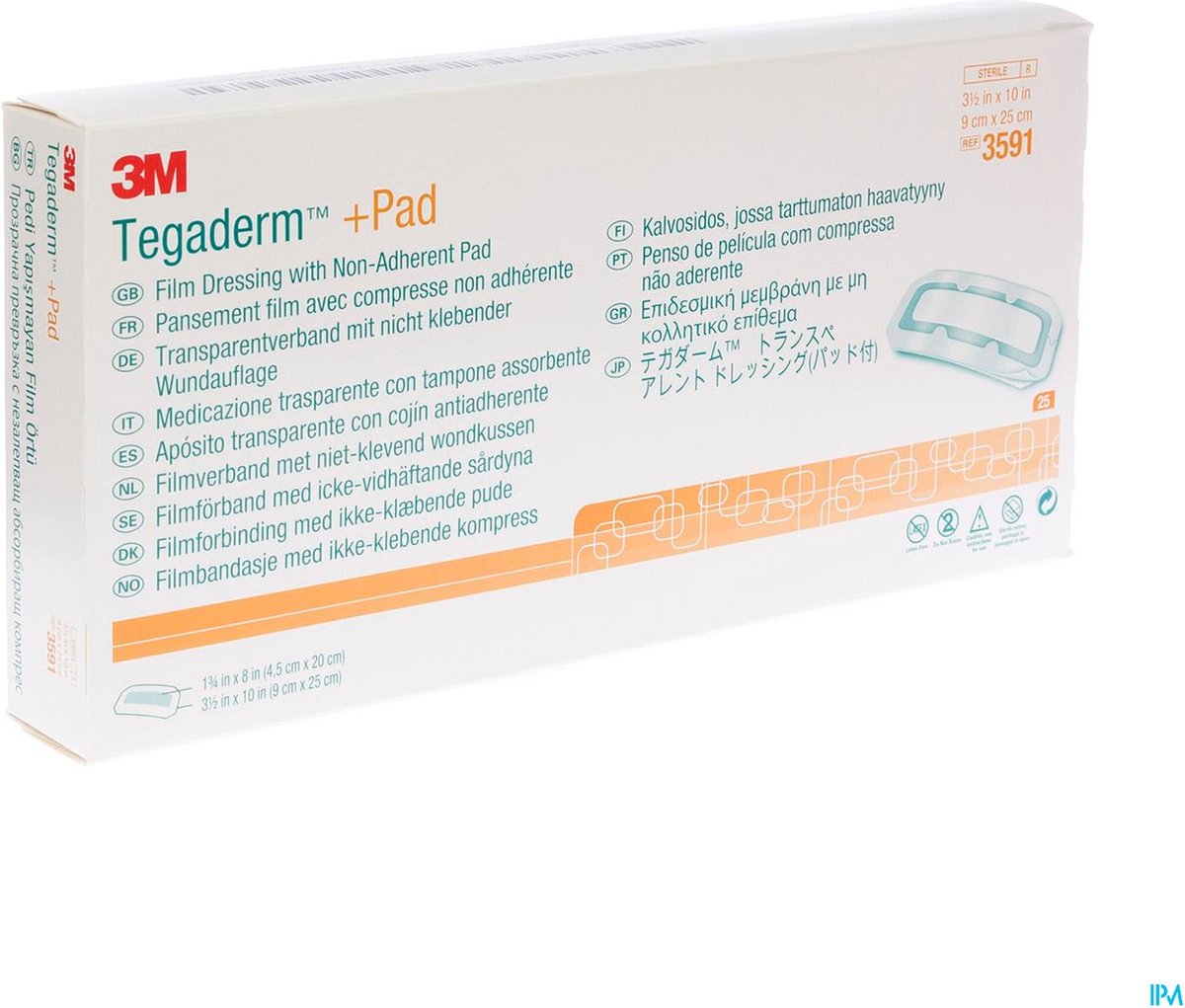Tegaderm + Pad 3m Transp Steril 9cmx25cm 25 3591 | bol.com