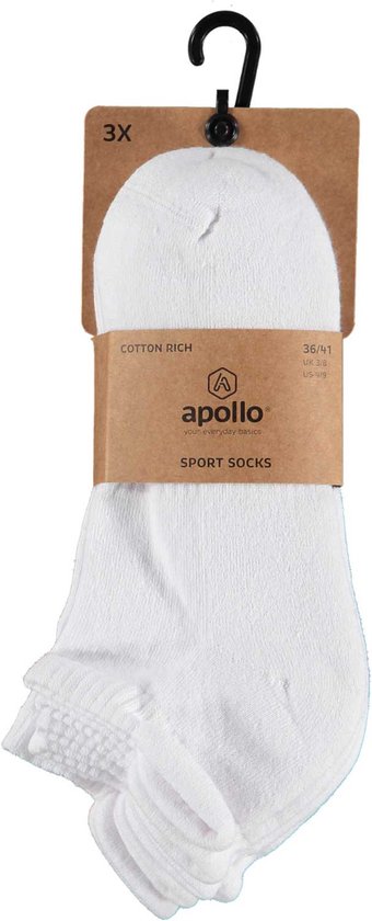 Apollo | Sneaker sportsokken | Wit | Maat 42/47 | Sportsokken heren ...