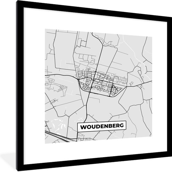 Fotolijst incl. Poster - Plattegrond - Woudenberg - Kaart - Stadskaart ...