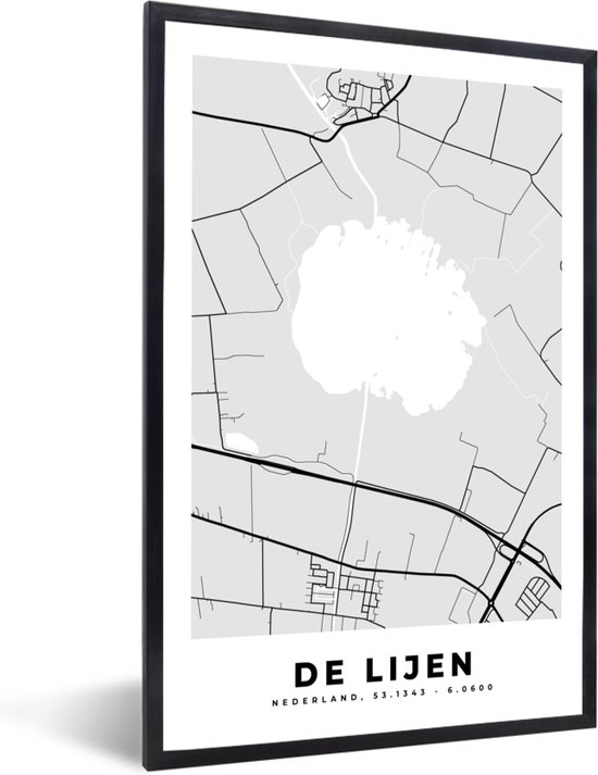 Fotolijst incl. Poster - Stadskaart - Plattegrond - De Lijen - Kaart ...