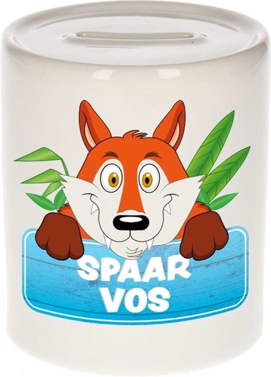 Kinder spaarpot met spaar vos opdruk - keramiek - vossen spaarpotten ...