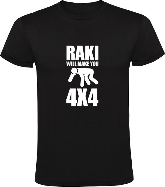 Raki will make you 4x4 Heren T-shirt | drank | alcohol | sterke drank ...