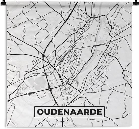 Wandkleed - Wanddoek - Plattegrond – Oudenaarde – Zwart Wit ...