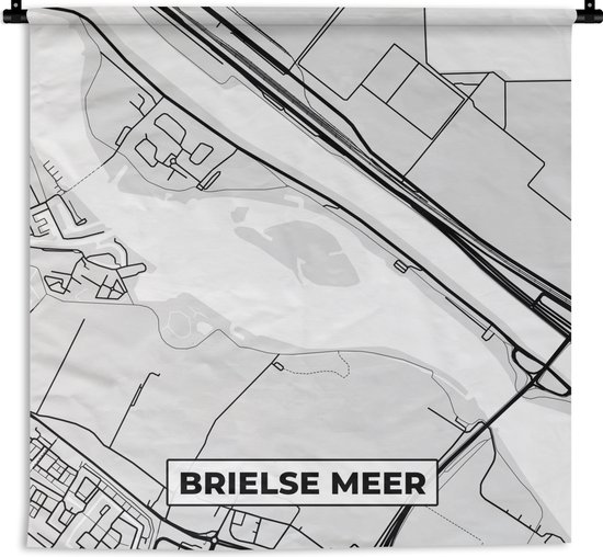 Wandkleed - Wanddoek - Kaart - Nederland - Stadskaart - Brielse Meer ...