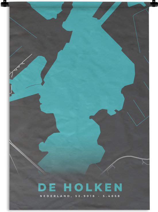 Wandkleed - Wanddoek - De Holken - Stadskaart - Plattegrond - Water ...
