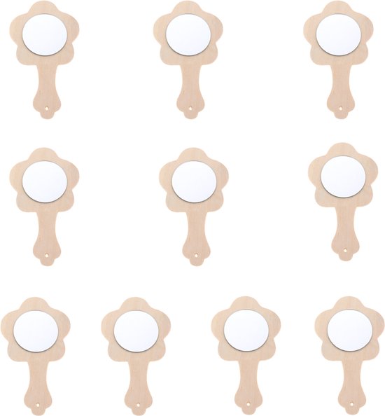 10x Houten Handspiegel - Hartje/Bloem | bol