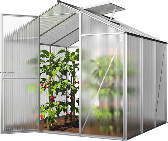 GFP tuinkas ECO-STAR 3 aluminium 192x192 cm, 8 mm kanaalplaten ...