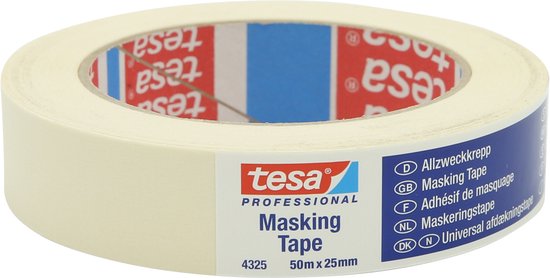 Tesa Afplaktape - 4325 Crêpe 25 mm 1 stuks | bol