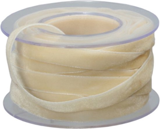 Verpakkings Lint - Pc. Roll Velvet Ribbon (1 Cm) Cream 8 Meter | bol