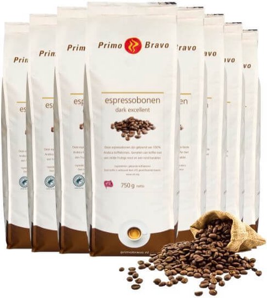 Primo Bravo Espressobonen Dark Excellent 8 x 750gr | bol.com
