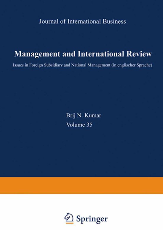 mir Special Issue- Management and International Review, Brij Nino Kumar ...