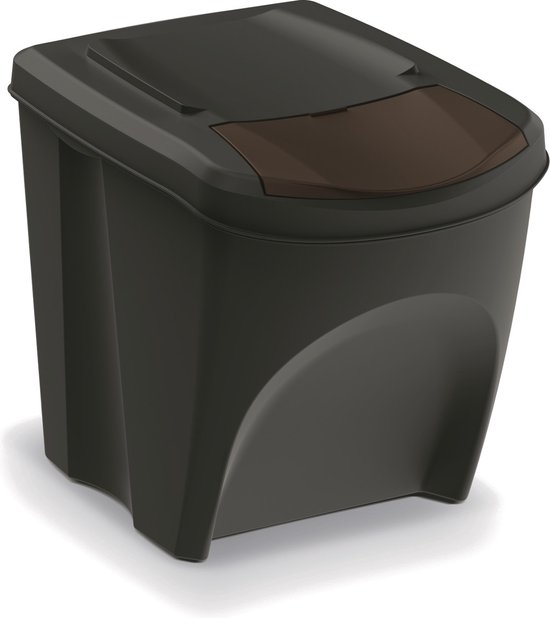 Prosperplast Kaden - Prullenbak set van 4x25L - Zwart | bol
