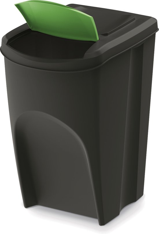 Prosperplast Keden - Prullenbak set van 3x35L - Zwart | bol
