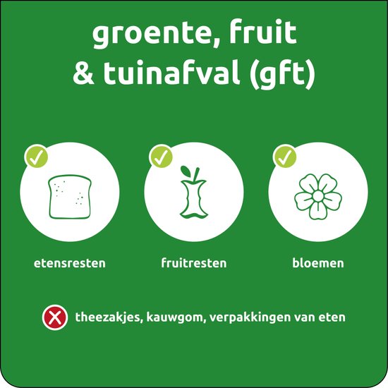 Groente, fruit & tuinafval sticker 200 x 200 mm | bol