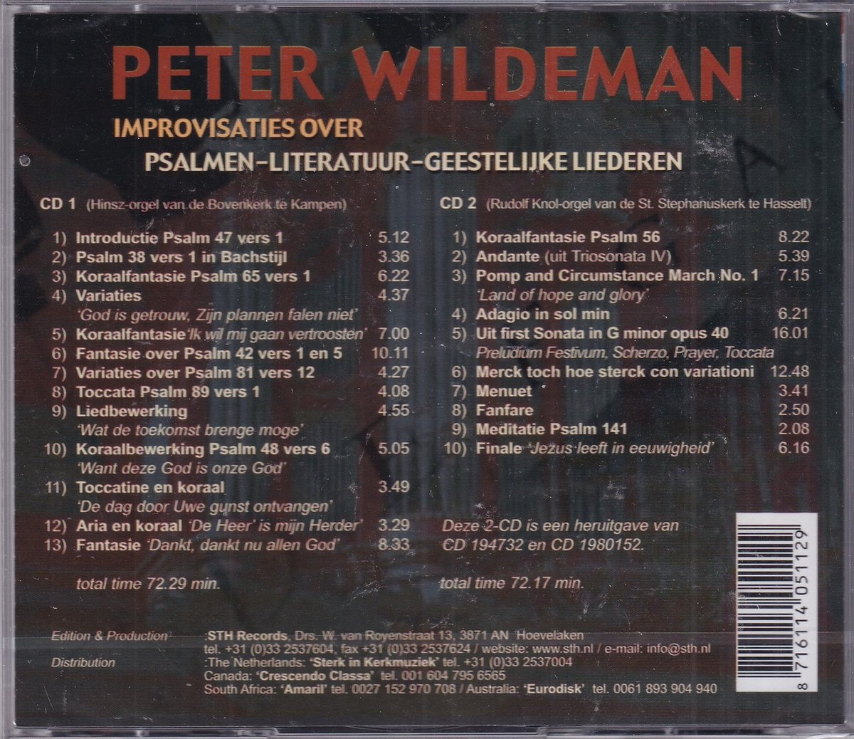 Improvisaties over Psalmen, literatuur en geestelijke liederen - Peter ...