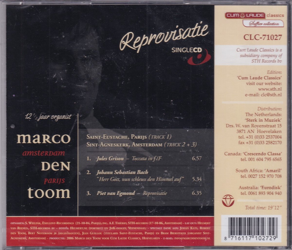 Reprovisatie - Marco den Toom 12.5 Jaar organist - Marco den Toom ...