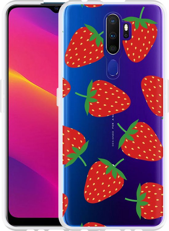Oppo A9 2020 Hoesje Aardbei - Designed by Cazy | bol