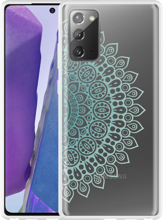 Samsung Galaxy Note 20 Hoesje Turqoise Mandala - Designed by Cazy | bol.com