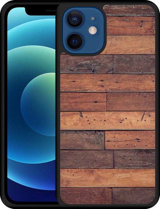 iPhone 12 Hardcase hoesje Houten planken - Designed by Cazy | bol.com