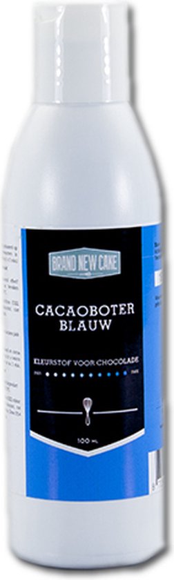 BrandNewCake® Cacaoboter Gekleurd Blauw 100ml - Chocolade Kleurstof ...