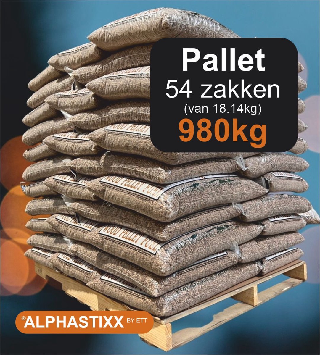 Alphastixx Hout Pellets | Pallet van 54 x 18kg | 980kg | €0,70/kg ...