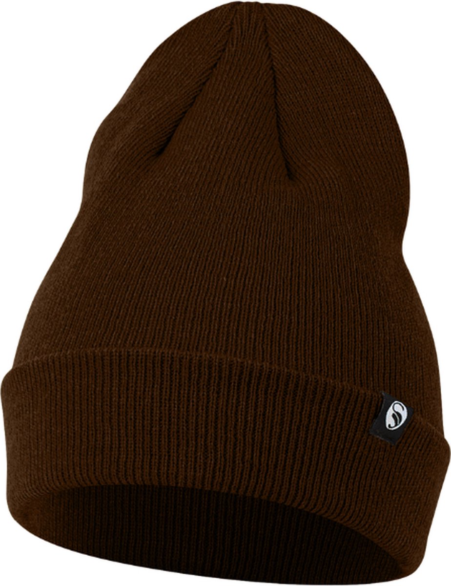 Gebreide muts - Fleece voering - Bruin - Maat One Size | bol