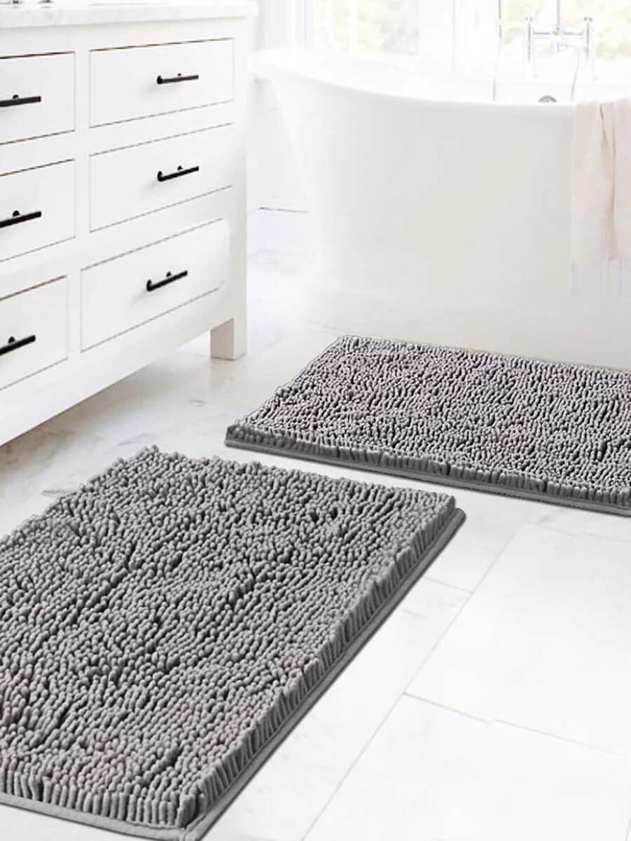 Badmat - anti-slip mat - Chenille badkamermat - douchemat - Anti-slip ...