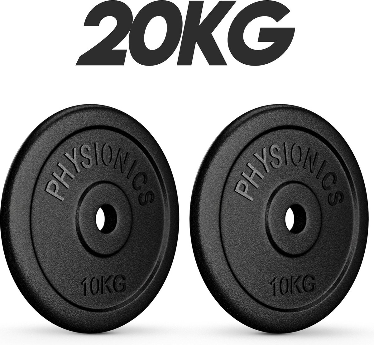 Physionics - Ensemble de plaques de poids en fonte - Poids en fonte - 2 ...