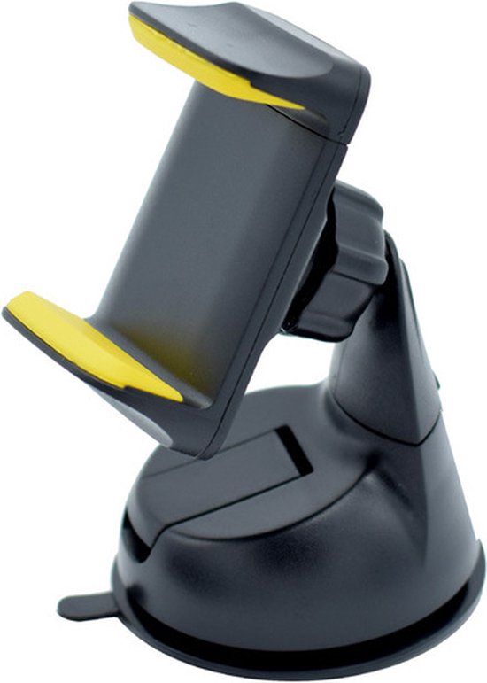 ROMIX telefoonhouder GSM met Stevige Zuignap Verstelbaar kop ZWART-GEEL ...