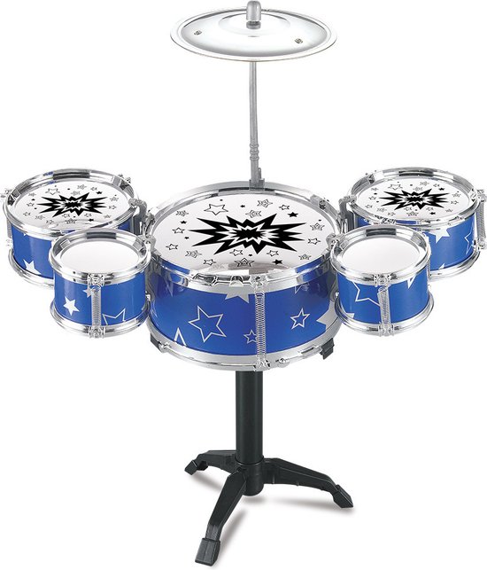 Knobbout Hello Kids, Drum set Blauw met Ukelele | bol