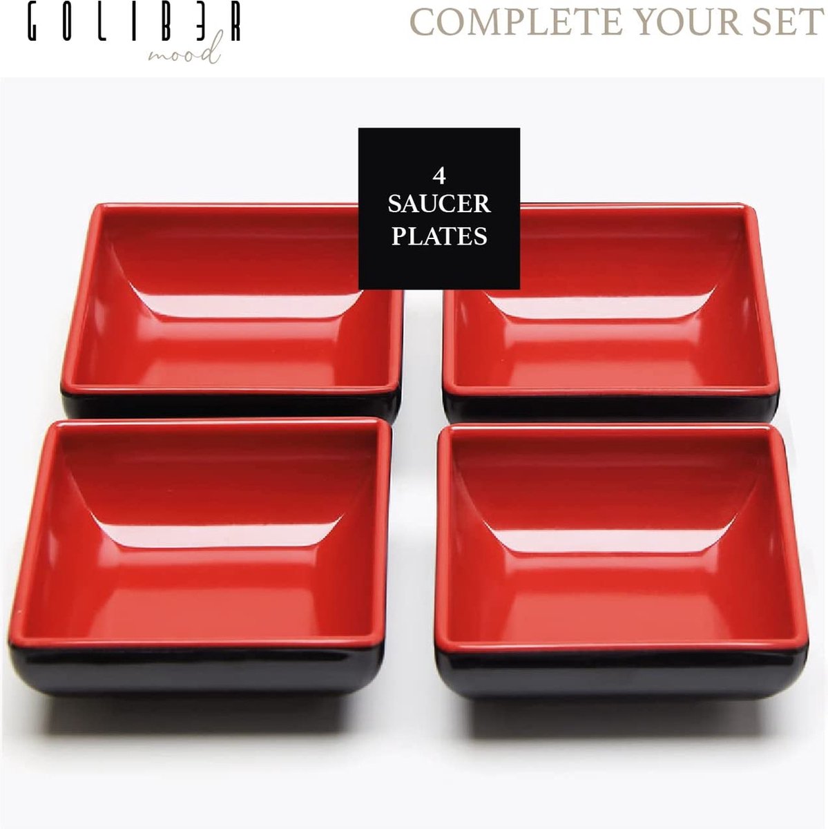 GOLIBER Aziatisch Servies - 4 Melamine Sauskommetjes (Rood) | bol.com