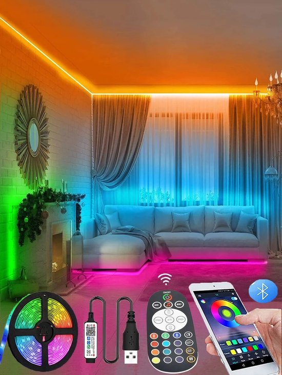 Led strip | Led strip 5 meter | Met app en afstandsbediening ...
