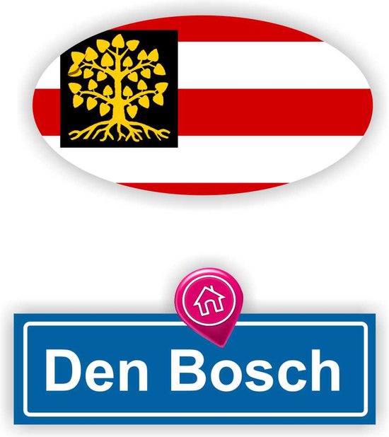 Den Bosch stadsvlag auto stickers set 2 stuks. | bol
