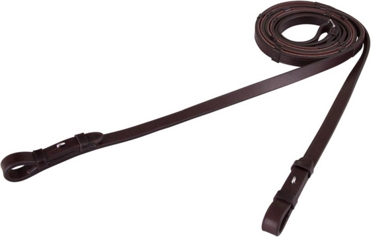 Teugel leer met antislip en stops 16mm blind Brown - Full | Teugels ...