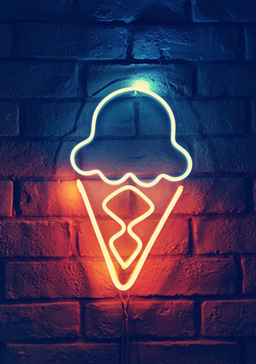 OHNO Neon Verlichting Icecream - Neon Lamp - Wandlamp - Decoratie - Led ...