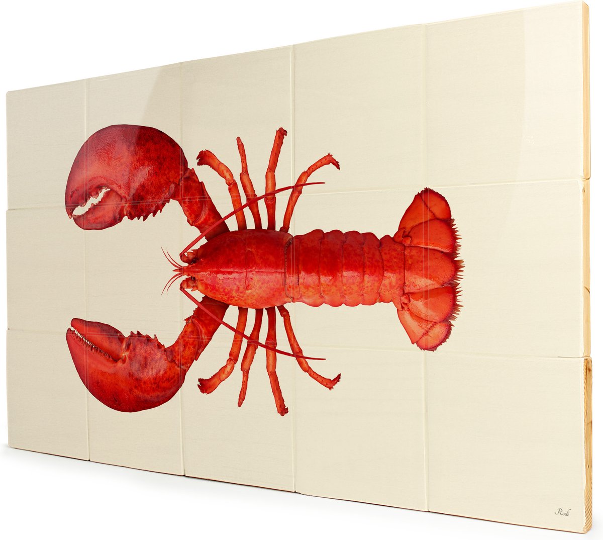 Rode Kreeft - 3x5 Steigerhout Tegeltableau - Links | bol.com