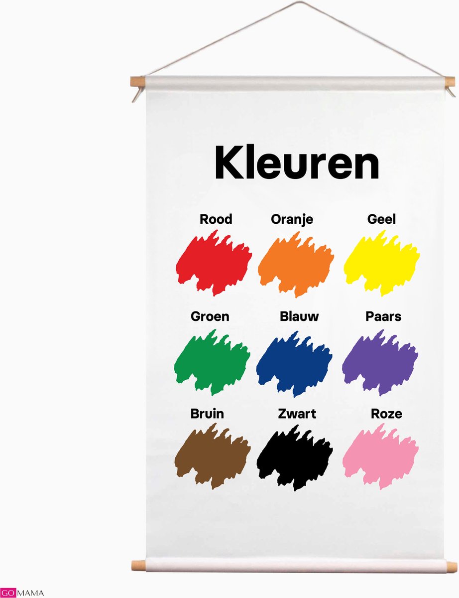 Go Mama - Textielposter - Kleuren - Educatieve banners voor kinderen ...