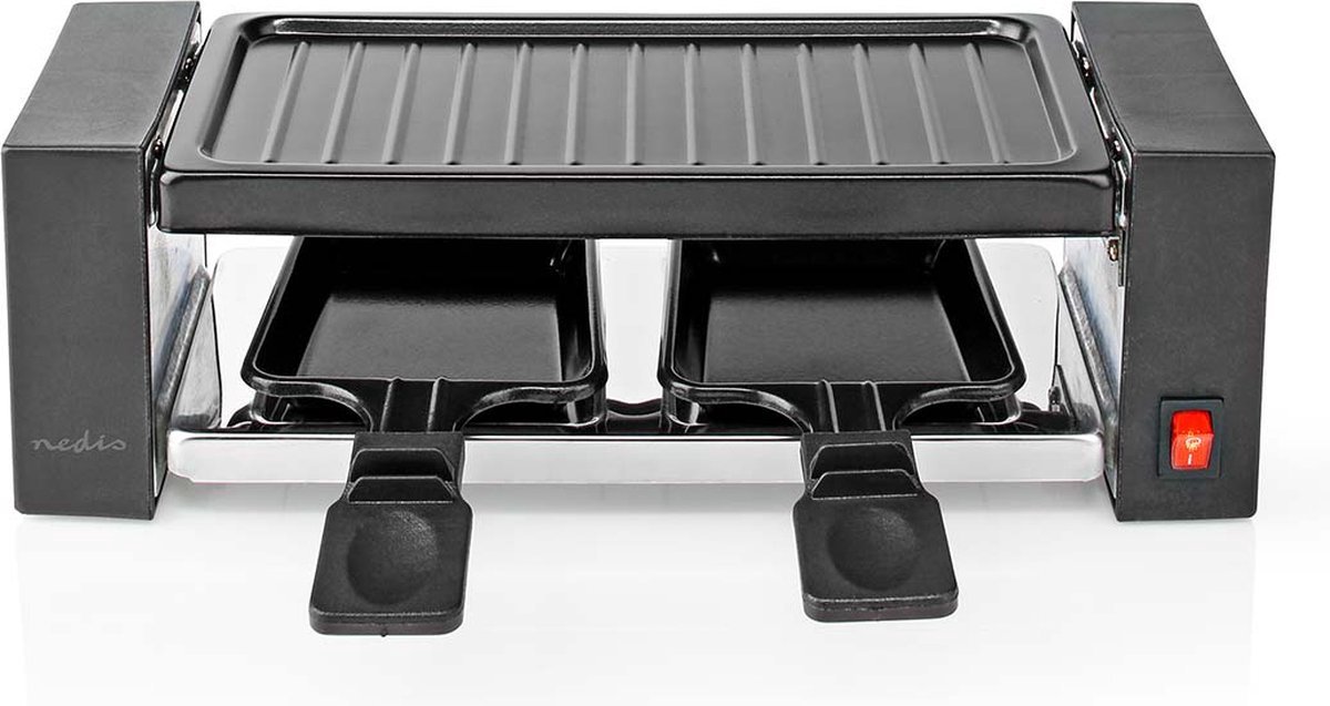 Gourmetstel - Raclette - Grillplaat - 2 Personen - 400W - Zwart | bol.com