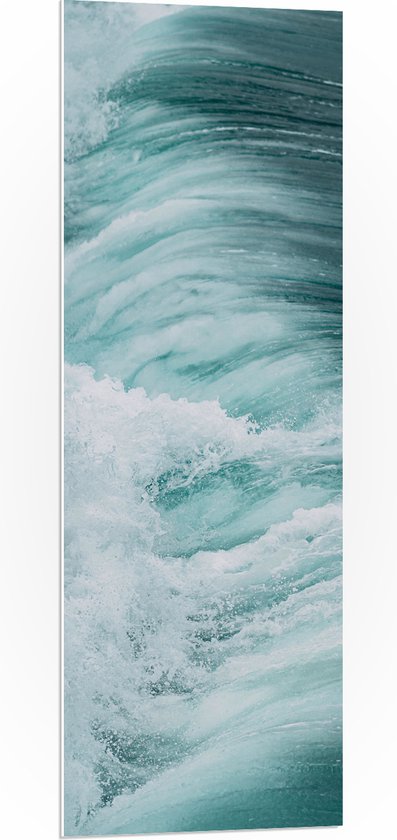 PVC Schuimplaat - Stromende Golven in de Zee - 40x120 cm Foto op PVC ...