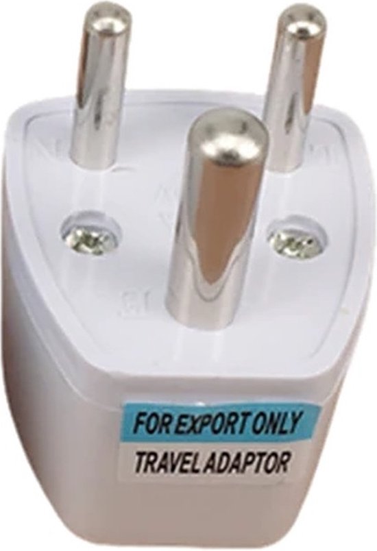 Syda® Reisstekker Wereldstekker - Type M - Zuid Afrika - India - Nepal ...