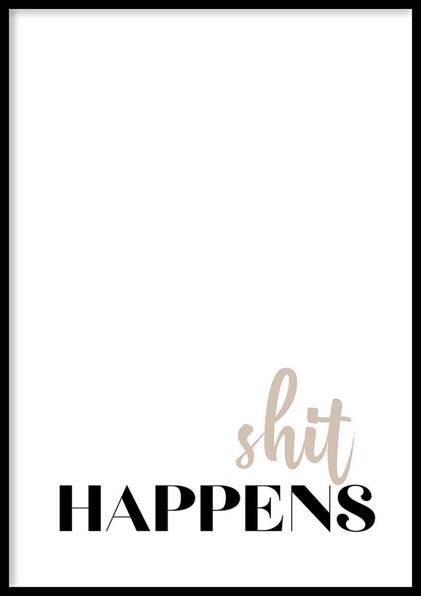 Poster Shit Happens en Let Go - WC Posters - Inclusief lijsten - 21x30 ...