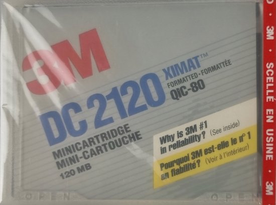 3M DC2120 Mini Data Cartridge Ximat geformatteerd 120MB | bol