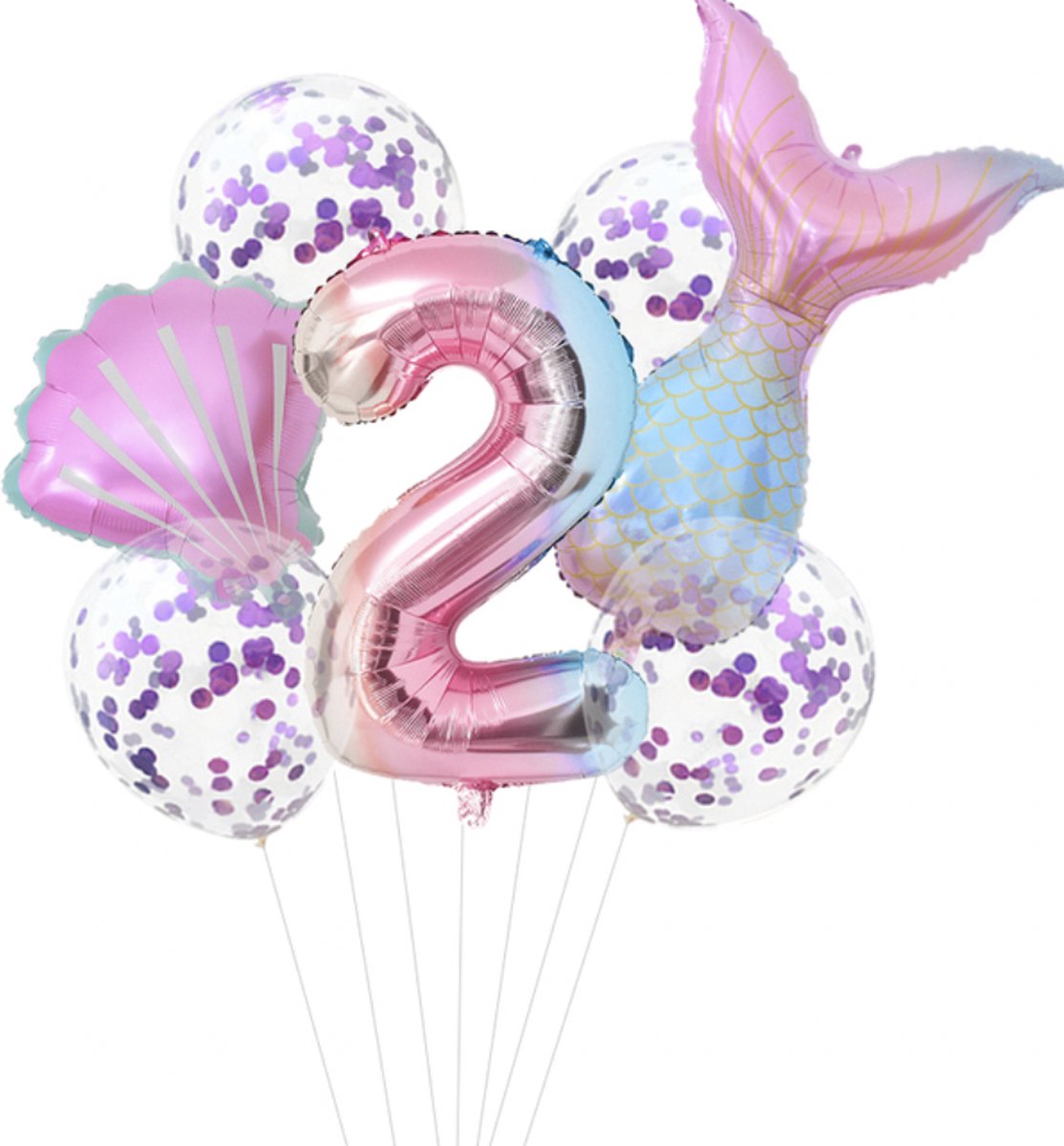 Mermaid Ballonnen - 7 Stuks - Zeemeermin - 2 Jaar - Verjaardag ...