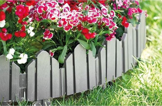PlasticForte Flexibele borderrand/hekje - 62 cm - grijs - kunststof | bol