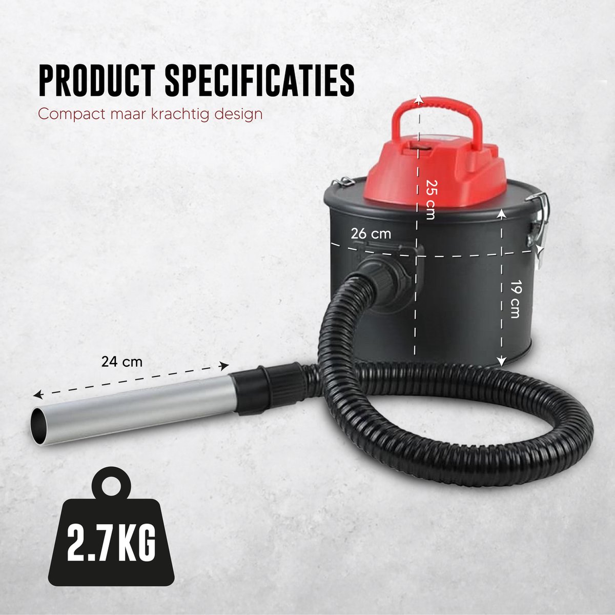 Aszuiger pro- 2in-1 Aszuigers- pelletkachel - Zakloos - 10L - 800Watt ...
