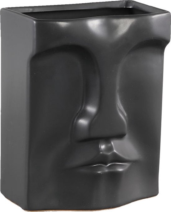 PTMD Xani Bloempot - 15,5 x 10 x 20 cm - Keramiek - Zwart | bol.com