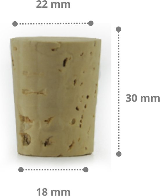 10x Wijnkurken 28x22/30mm - kurken / kurk / losse kurken / kurkstop ...