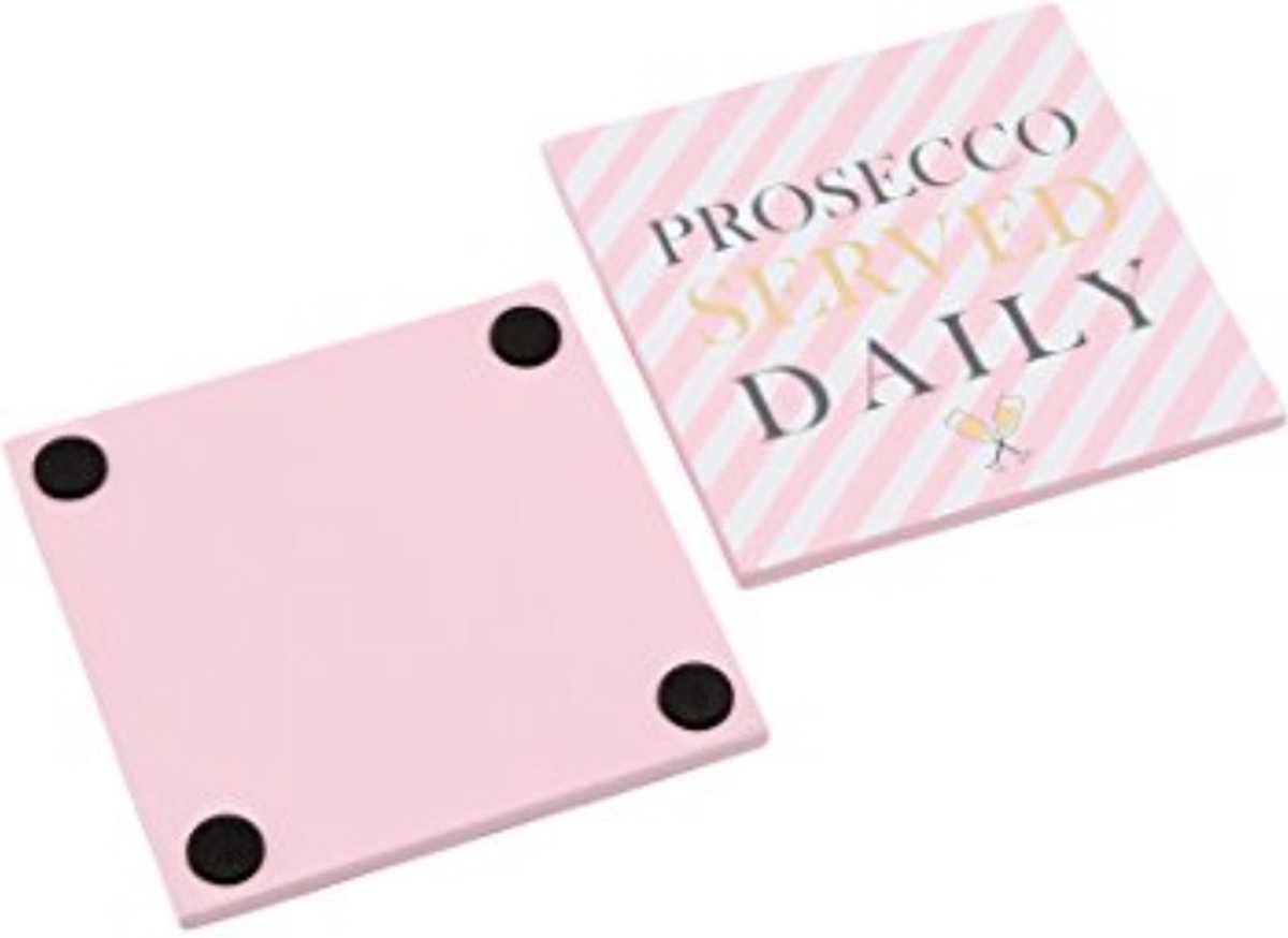 "CGB GIFTWARE POP, FIZZ, CLINK Pink & Gold Prosecco single Coaster 10 x ...